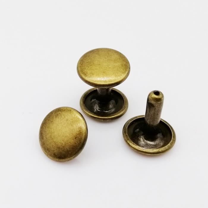 RIVET,antique brass-10x10mm--Rivet en métal à double capuchon, ensemble ...