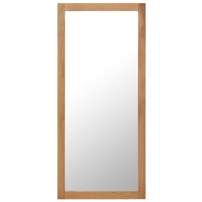 ZJCHAO - Miroir 50 x 140 cm Bois de chêne massif - Cdiscount Maison