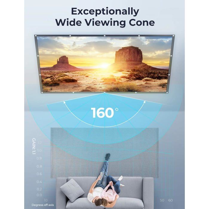 Écran de projection portable 120"-KAL-16:9 4K HD,infroissable,intérieur ...