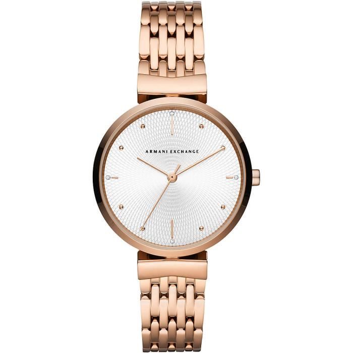Montre ARMANI EXCHANGE AX5901 Acier inoxydable Or rose Etancheite 3 ATM Or rose Argent Chic Achat vente montre Femme Adulte Rose Acier Cdiscount