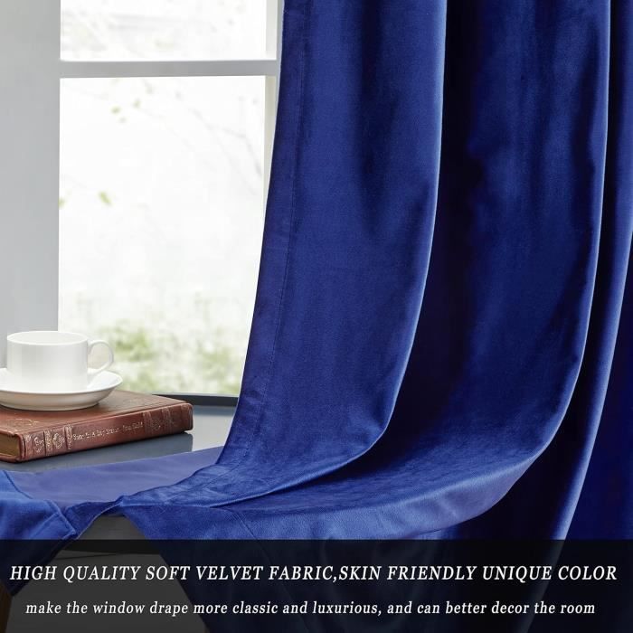 Rideaux Décoratifs En Velours 140 X 225 Cm (Large X Longue), 2 Pièces ...