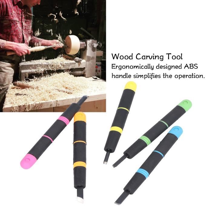 HURRISE outil de sculpture sur bois 5 pièces ciseau à découper en bois ...