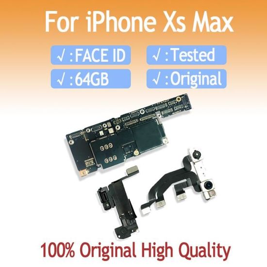 XsMax 64G avec visage-Carte mère sans Face ID pour iPhone-11, système iOS, avec iCloud propre ...