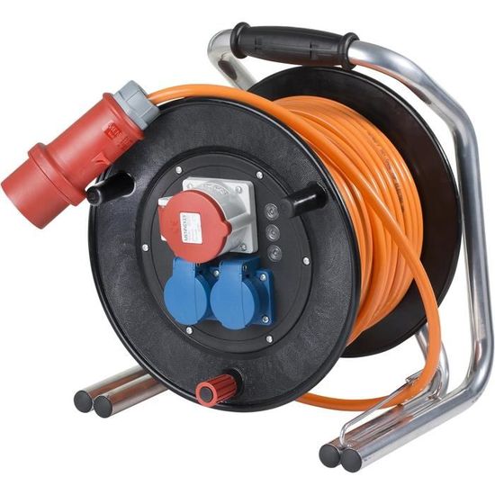 Dévidoir de câble en caoutchouc massif - AS-SCHWABE - CEE - 400 V - 30 ...