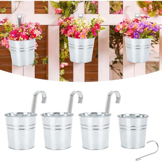 4 Pièces Pot de Fleur Suspendu en Metal Pot de Fleur,Pots de Fleurs à ...