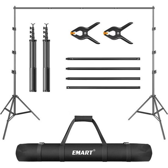 Support Fond Photo 2,6 m x 3 m, Support Toile de Fond Réglable, Support ...