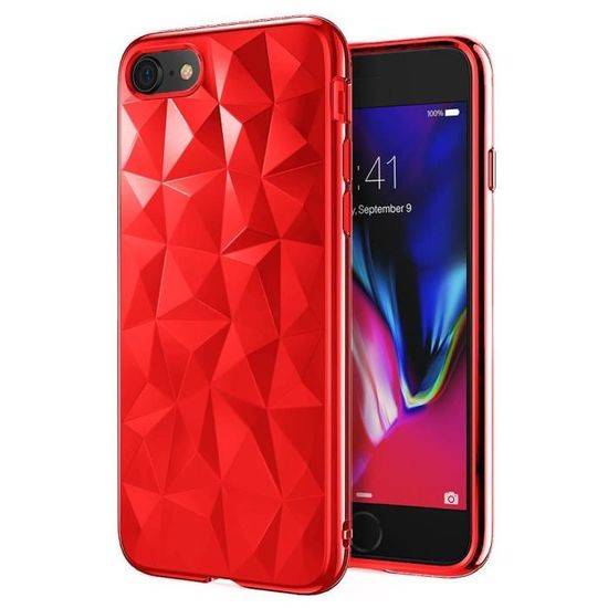 Coque iPhone 8 Silicone Antichoc Motif Diamant Rouge - Cdiscount Téléphonie