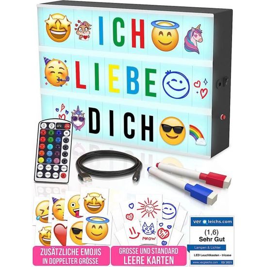 Boîte Lumineuse - Light Box - A4 - 254 Lettres - 85 Émojis ...