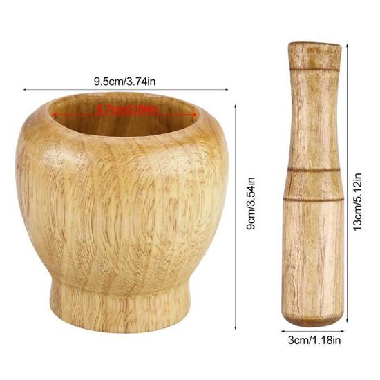 MSA Cuisine Main Manuel Bois Ail Gingembre Épices Mortier Pilon ...