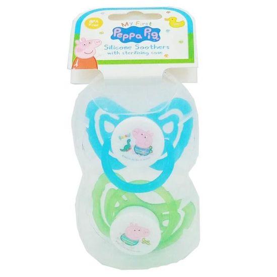 Peppa Pig - Sucettes en Silicone Avec Étui de Stérilisation Peppa Pig ...