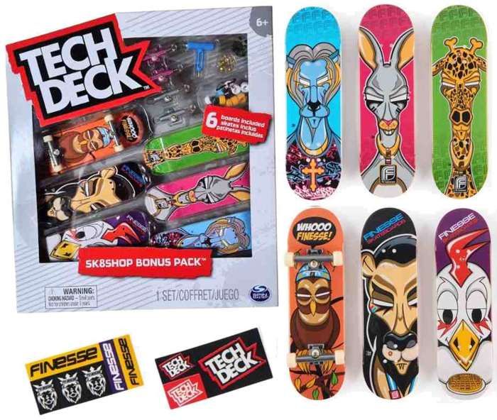 Tech Deck set Sk8Shop 6 skateboards Bonus Pack Finesse + accessoires ...