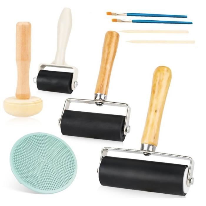 Rouleaux en caoutchouc robustes avec 1 rouleau champignon 1 gravure ...