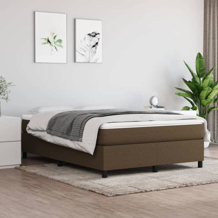 "Bon Plan"Lit double Adulte/Moderne, Cadre de lit (Non matelas) marron ...