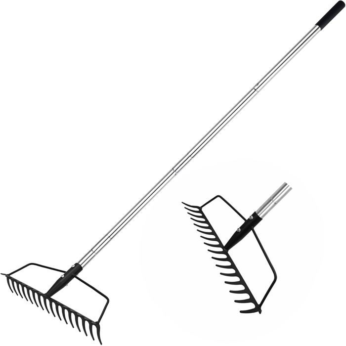 BARAYSTUS Garden Arch Rake for Lawn, Heavy Load, Stainless Steel ...