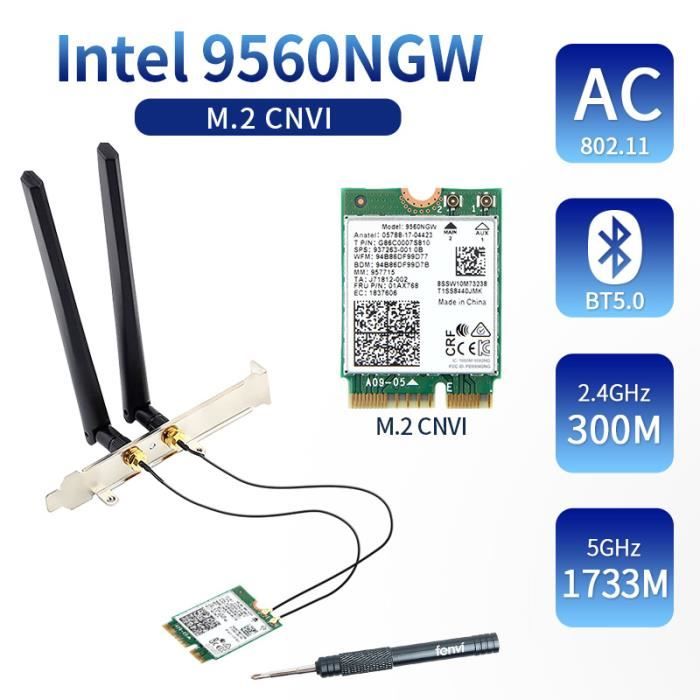Kit de bureau AC9560 - Carte Sans Fil Double Bande Pour Intel 1.73gbps ...