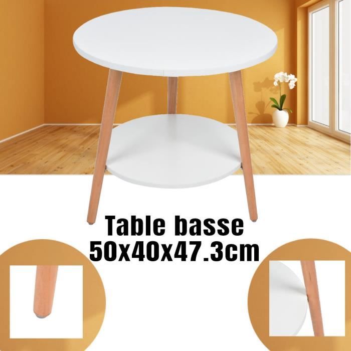 Table basse - ARAMOX - RHO - Blanc - 2 niveaux - Design contemporain ...