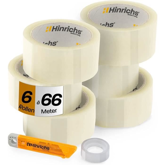 6 Rouleaux de Ruban Adhésif D'emballage Transparent-66 m x 50 mm ...