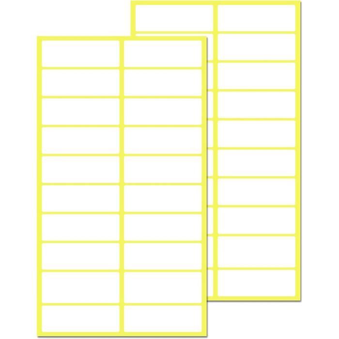 500 Pièces, 38 x 13 mm, Étiquette Autocollantes Papier Blanc ...
