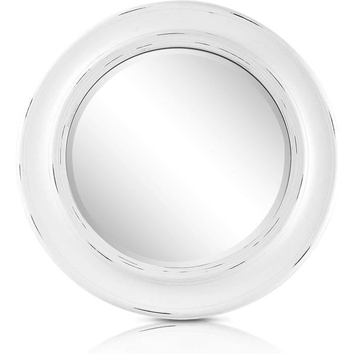 LIWI-- Miroir Mural Antique Shabby Chic Rond 66 cm de diamètre Style ...