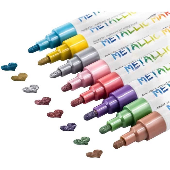 Marqueurs Craie, Couleur Métallique Liquide Stylos à Craie Pointe ...