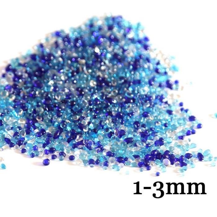 Micro décoration de jardin Aquarium bleu sable, fontaine d'eau de roche couleur naturelle ...