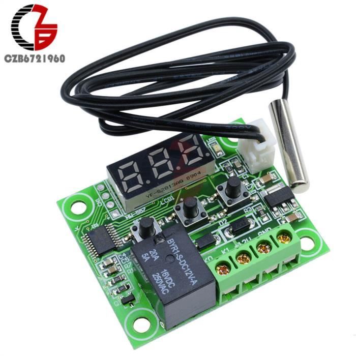 Thermomètre,Thermostat numérique intelligent W1209 5V 12V, contrôleur de température intérieur ...