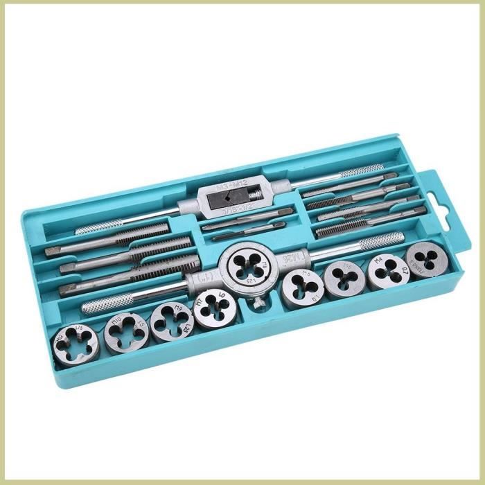 Jeu de tarauds et filières à filetage, acier de haute qualité, clé à ...