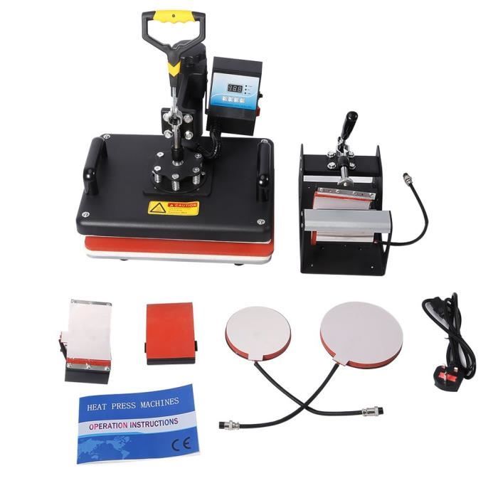 Presse à chaud 5 en 1 imprimante machine de presse de chaleur Digital 1500W pour plateau de ...