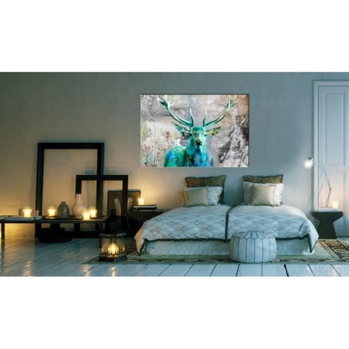 Tableau - PARIS PRIX - green Deer - 80 x 120 cm - Multicolore - Impression Full HD - Cdiscount ...