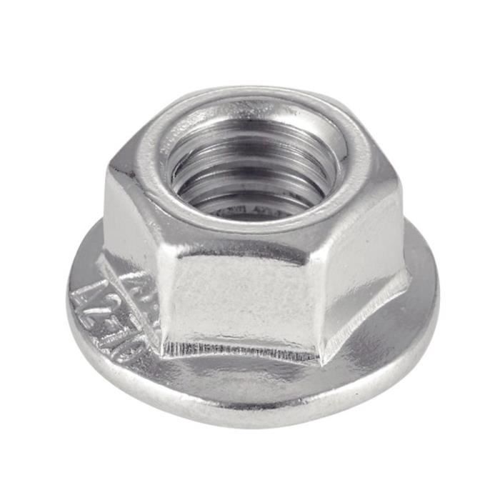 ECROU à EMBASE CRANTÉE : M10 x 20pcs | Inox A2 | Diamètre Intérieur ...