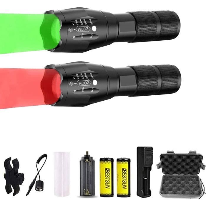 Lampe Torche LED Verte Rouge Lère Ultra Puissante 1000 Lumens Lampe de ...