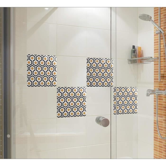 Lot De 4 Stickers Carrelage 3D Relief Autocollant 15X15 Cm, Carreaux ...