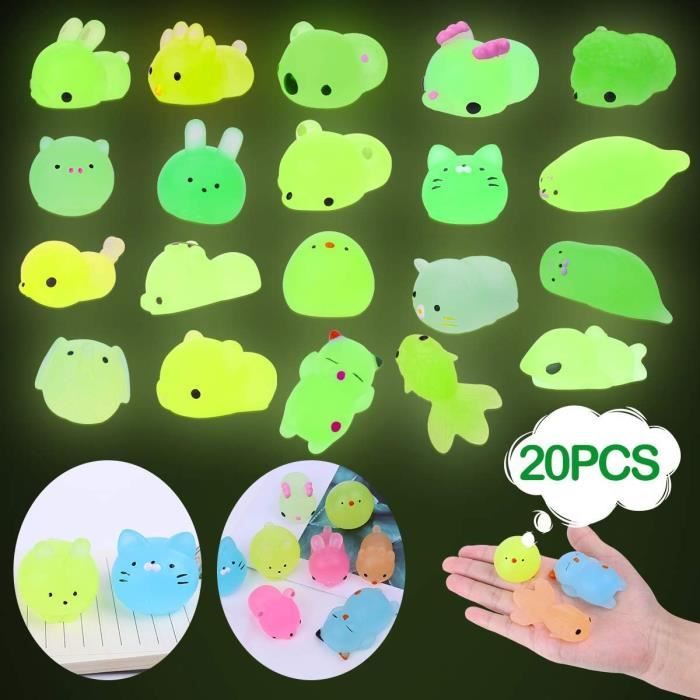 Squishy Toys 20PSC Kawaii Mochi Squishy Mini Squishies Noctiluque Soft ...