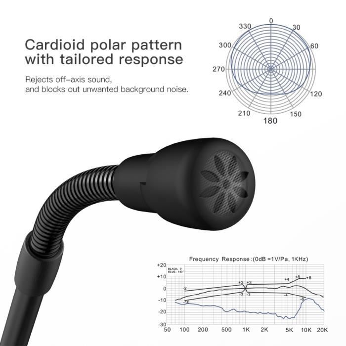 Tuyau réglable microphone flexible à col de cygne usb 360, micro pour ...