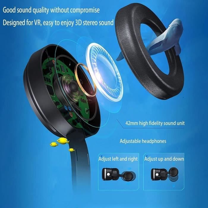 Casque Rv Lunettes Réalité Virtuelle Lunettes Vr Clarté Réglable ...