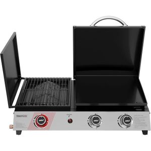 Barbecue combine gaz et plancha - Cdiscount