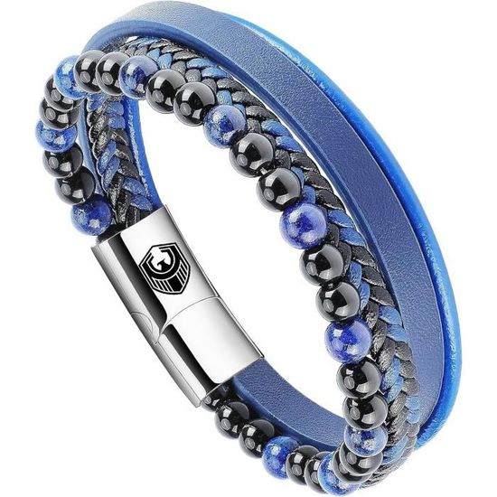 Bracelet Homme Cuir, Bracelets Perle Homme, Bracelet Homme Acier ...