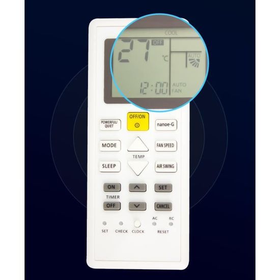 REMPLACEMENT CLIMATISEUR TELECOMMANDE POUR Panasonic A75C00410 ...