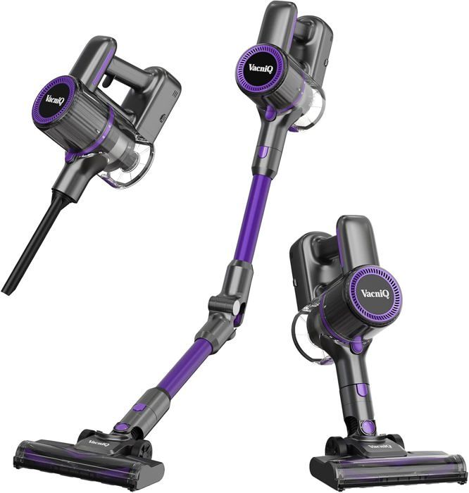 Aspirateur sans Fil, 6-en-1 Aspirateur Puissant 210W, Jusqu’à 25Kpa ...