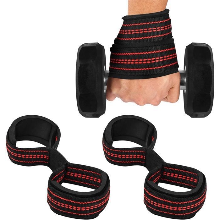 8 Sangle De Tirage Musculation, Sangles haltérophilie Rembourrées, Gym ...