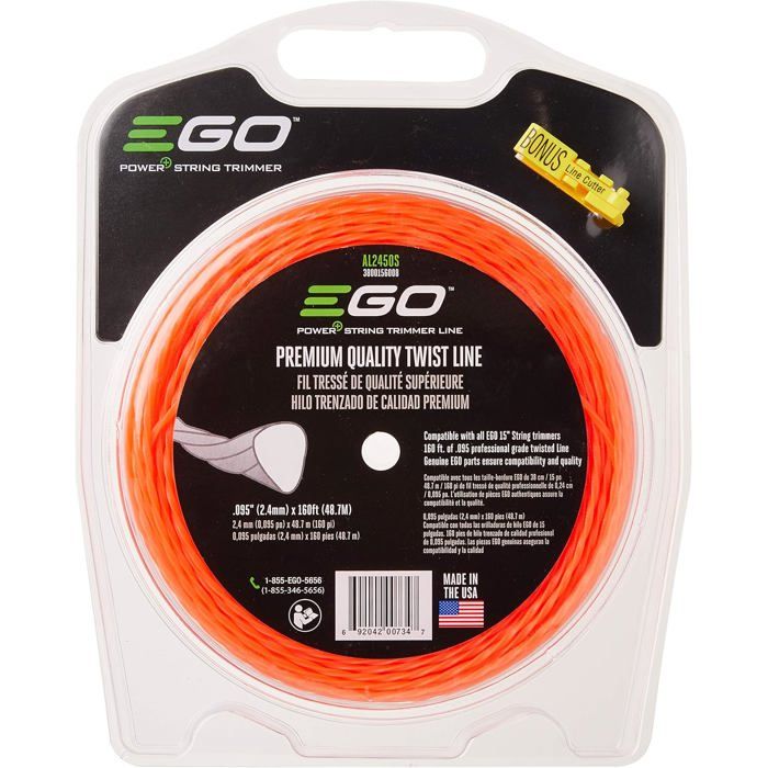 EGO Power+ AL2450S 50 m 2,4 mm Premium Quality Twist Line for Ego 56 ...