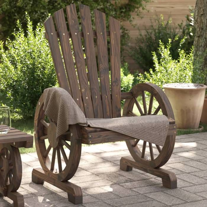 Chaise de jardin Adirondack - vidaXL - Bois de sapin massif - Brun ...