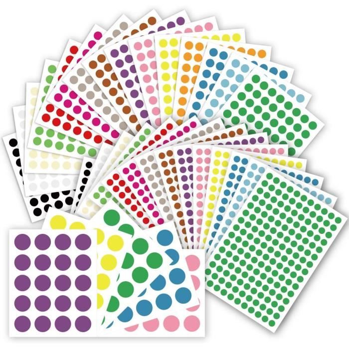 Gommettes Rondes,Gommettes Enfants,4000 Gommettes-35 Plaquettes De ...
