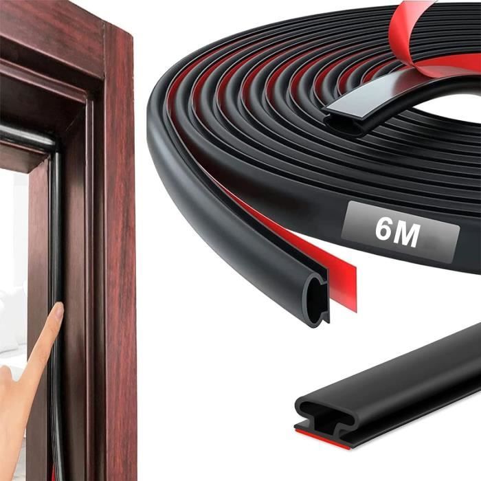 6M Joint Porte Fenetre Isolation Froid Et Phonique Noir, Type D ...