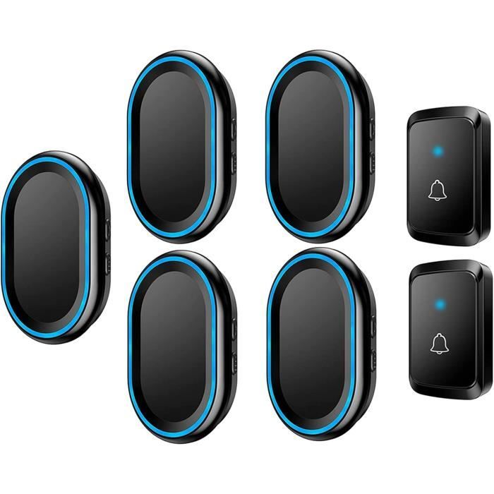 Sonnette Portative sans Fil, Kit De Carillon De Porte sans Fil Étanche ...