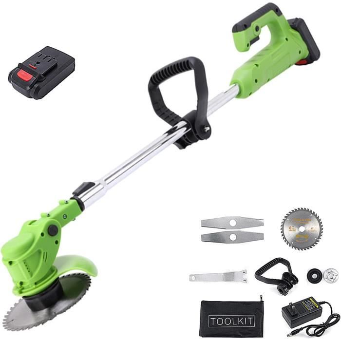 Tondeuse à Gazon Portable Tondeuse à Gazon électrique télescopique Désherbeur sans Fil Outil d ...