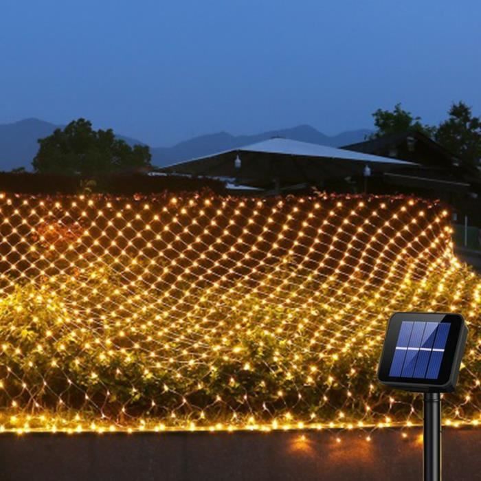 Filet lumineux solaire à Led 3x2m, 8 Modes d'éclairage, pour rideau de ...