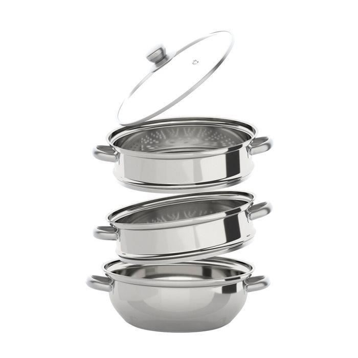 Cuisson Pot vapeur trois couches cuisine en acier inoxydable couvercle ...