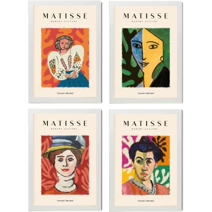 Ensemble De 4 Illustrations De Matisse. Portraits. Collection D ...