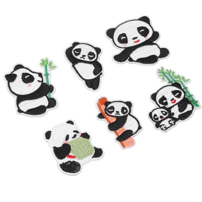 Panda Broderie Patch Patchs Sac 6 Pièces Mode Panda Patch Style ...